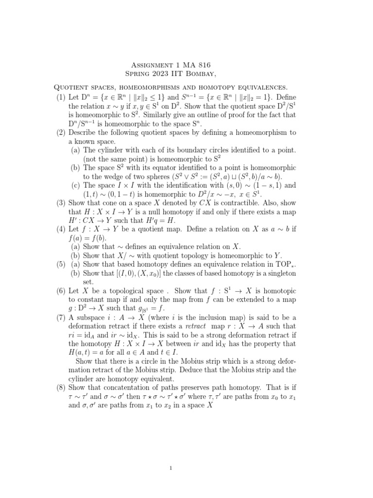 Assignment 1 | PDF | Abstract Algebra | Mathematical Objects
