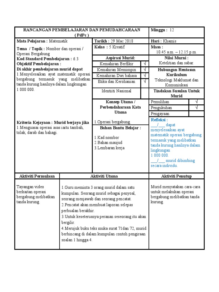 Operasi Bergabung Matematik Kelas 5 | PDF