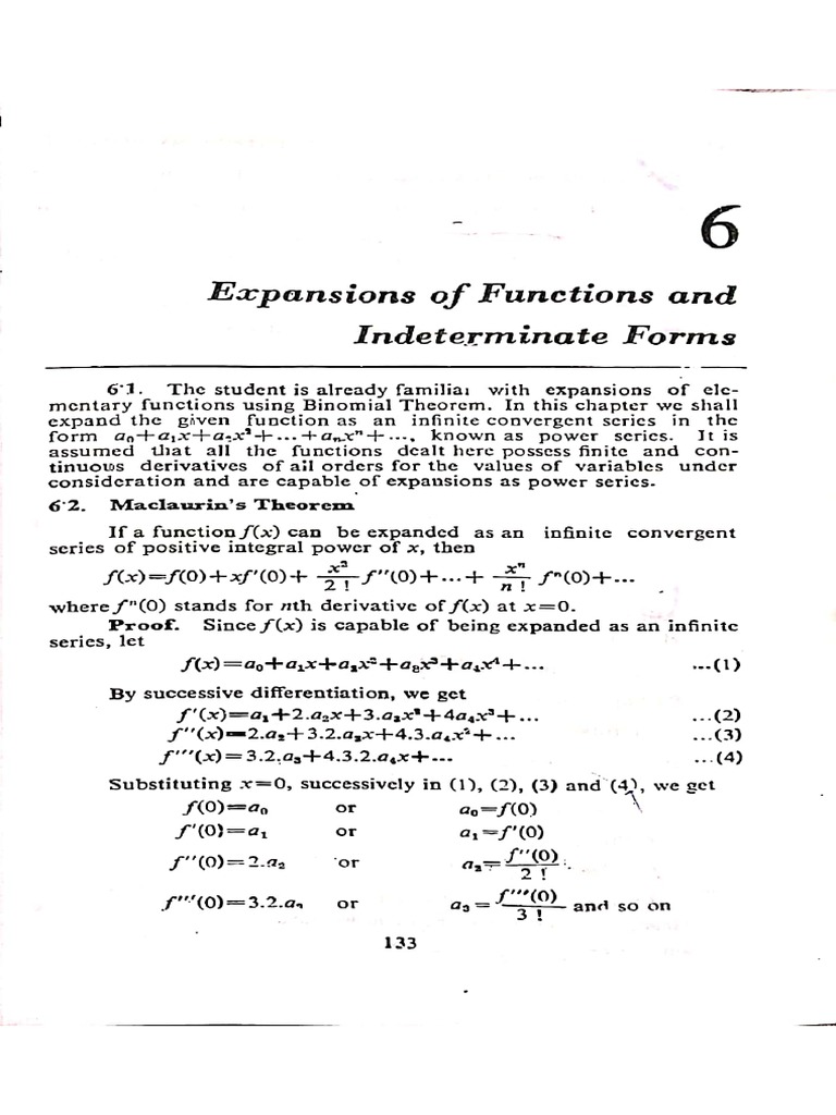 Expansions of Functions and Indeterminate Forms | PDF