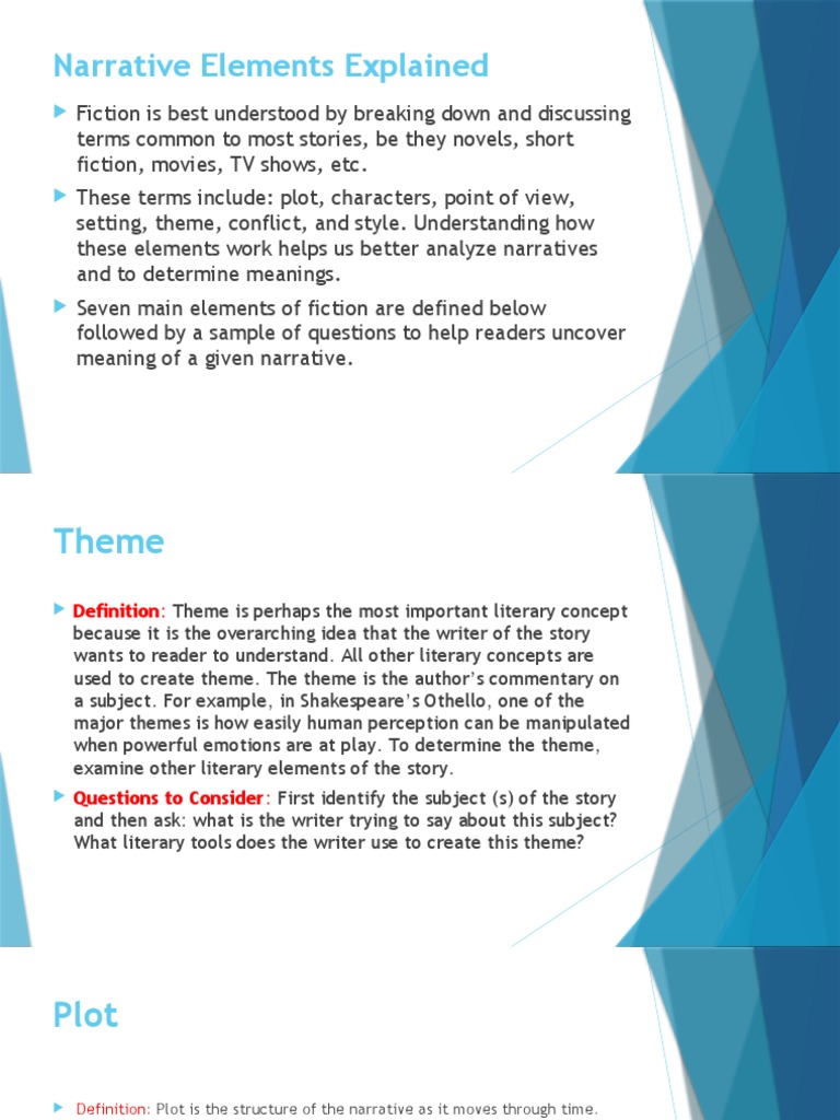 Narrative Elements Explained | PDF | Narration | Cognition