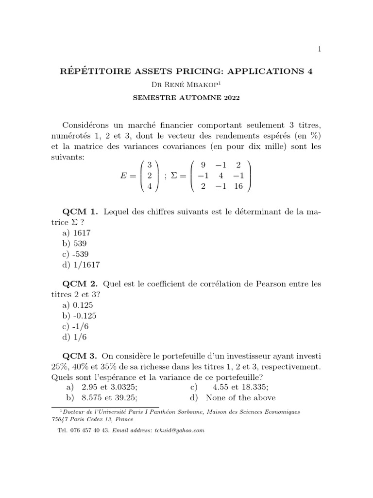 Assets QCM - 4 | PDF