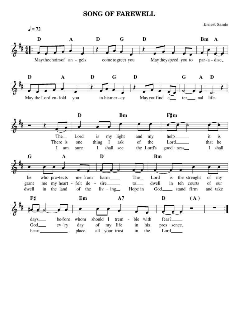 Song of Farewell in D | PDF