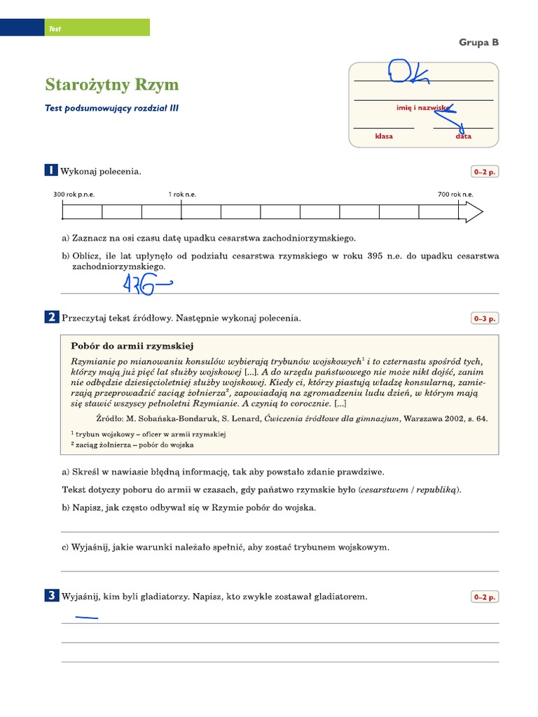 3 Starozytny Rzym Test Gr B Pdf