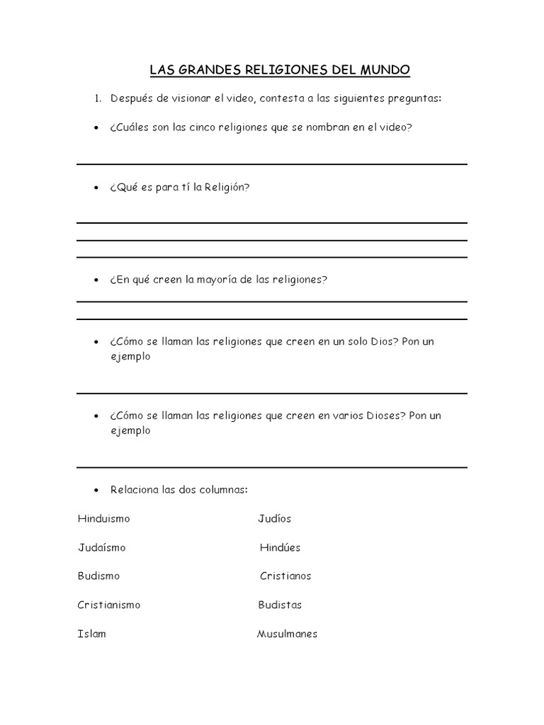 Las Grandes Religiones Del Mundo | PDF | Religión y espiritualidad