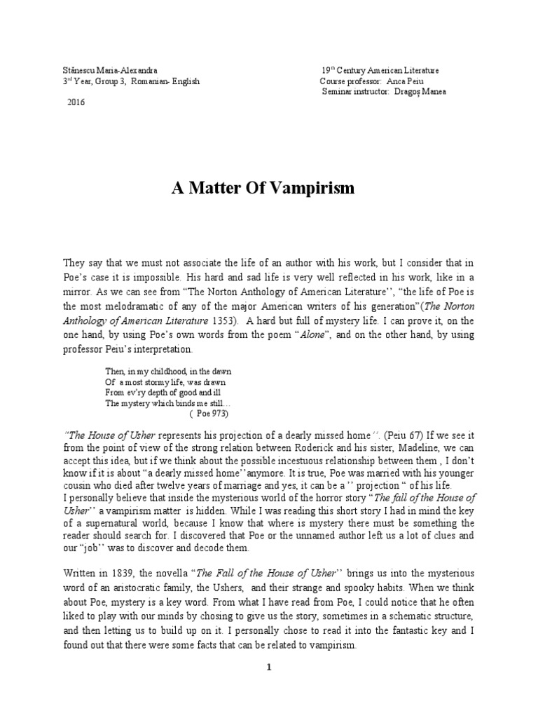 A Matter of Vampirism | PDF | Vampires