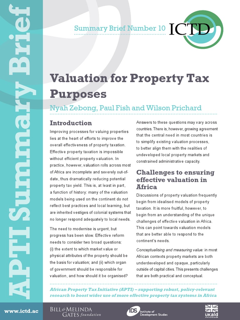 ICTD APTI SumBrief10 | PDF | Taxes | Valuation (Finance)