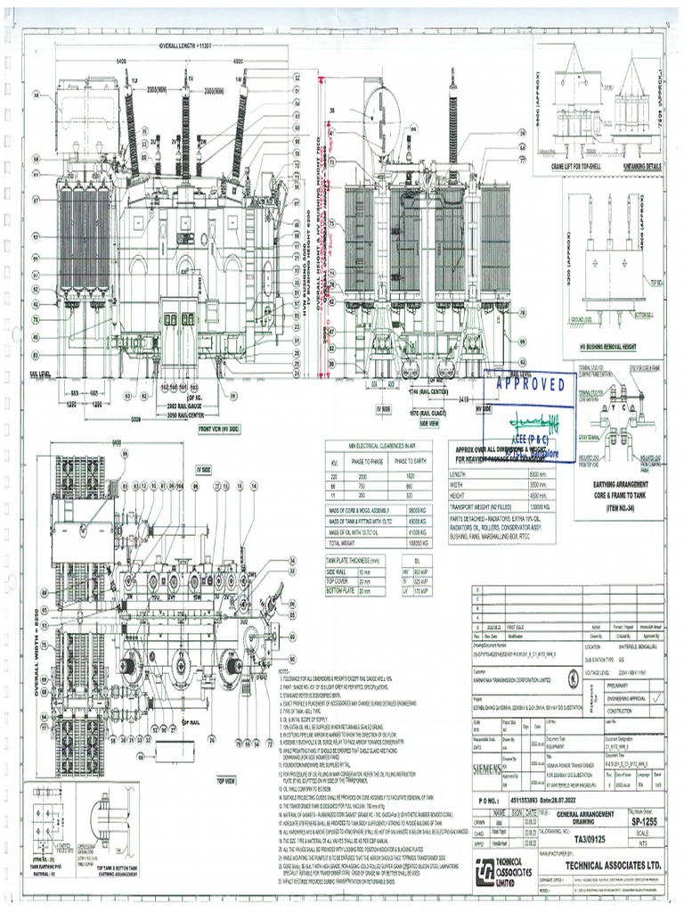Approved General Arrangement & Associated Drawings of 150MVA Power ...