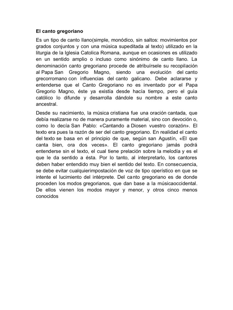 El Canto Gregoriano | PDF