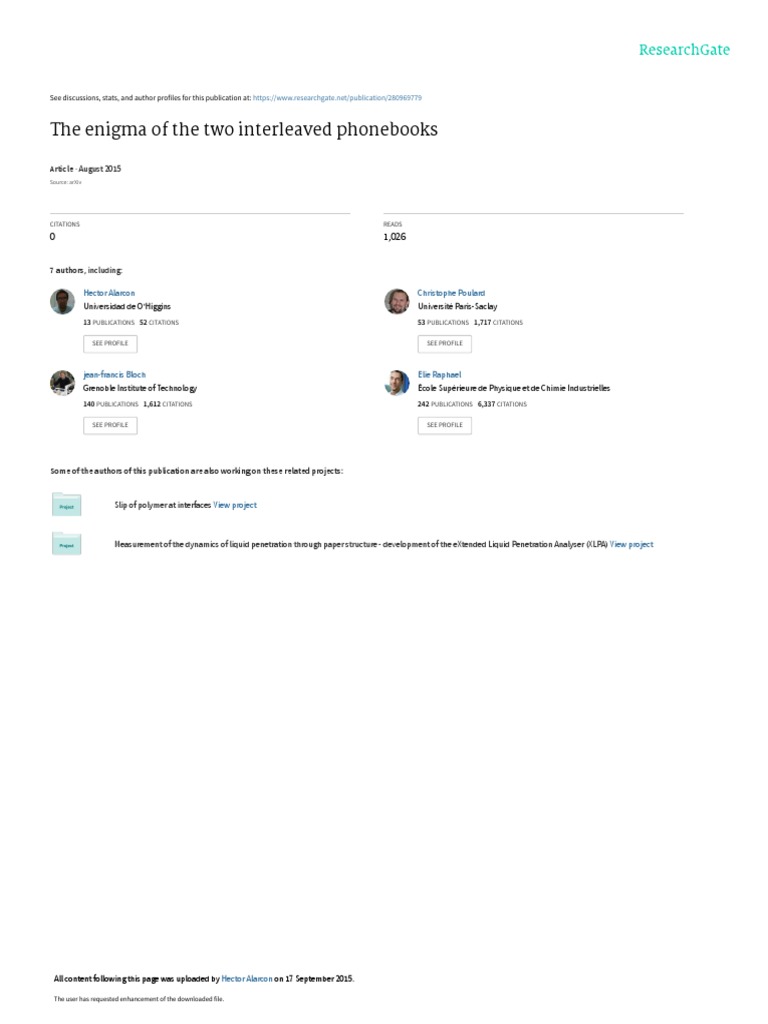 The Enigma of The Two Interleaved Phonebooks | PDF | Friction | Force