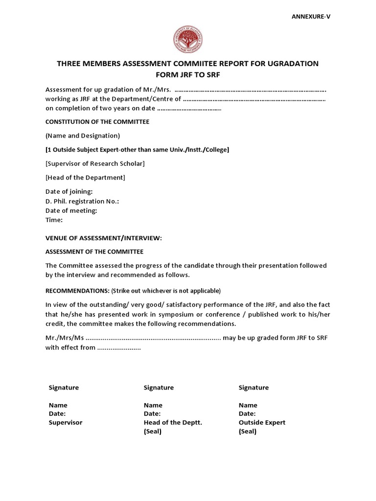 Upgradation From JRF-To-SRF | PDF | Technology & Engineering