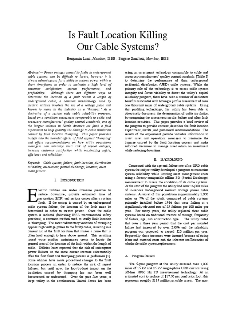 Is Fault Locating Killing Our Cable Systems | PDF | Electric Power ...