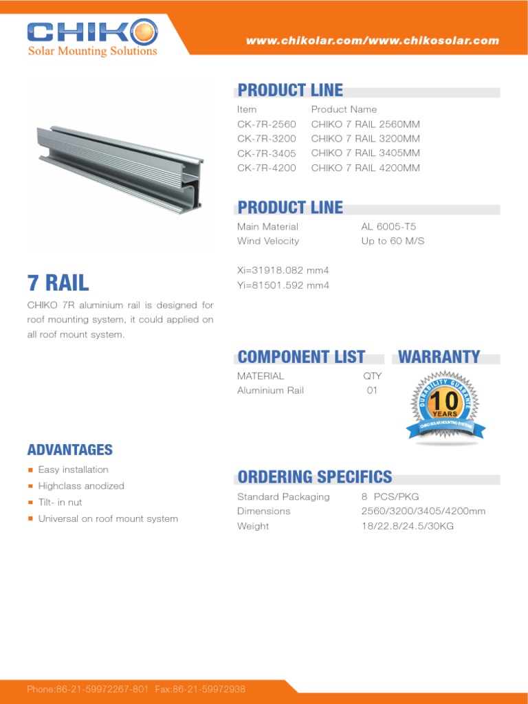 7 Rail Data Sheet | PDF