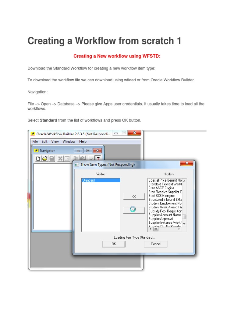 Creating A Workflow From Scratch 1 ALL ORACLE APPS | PDF