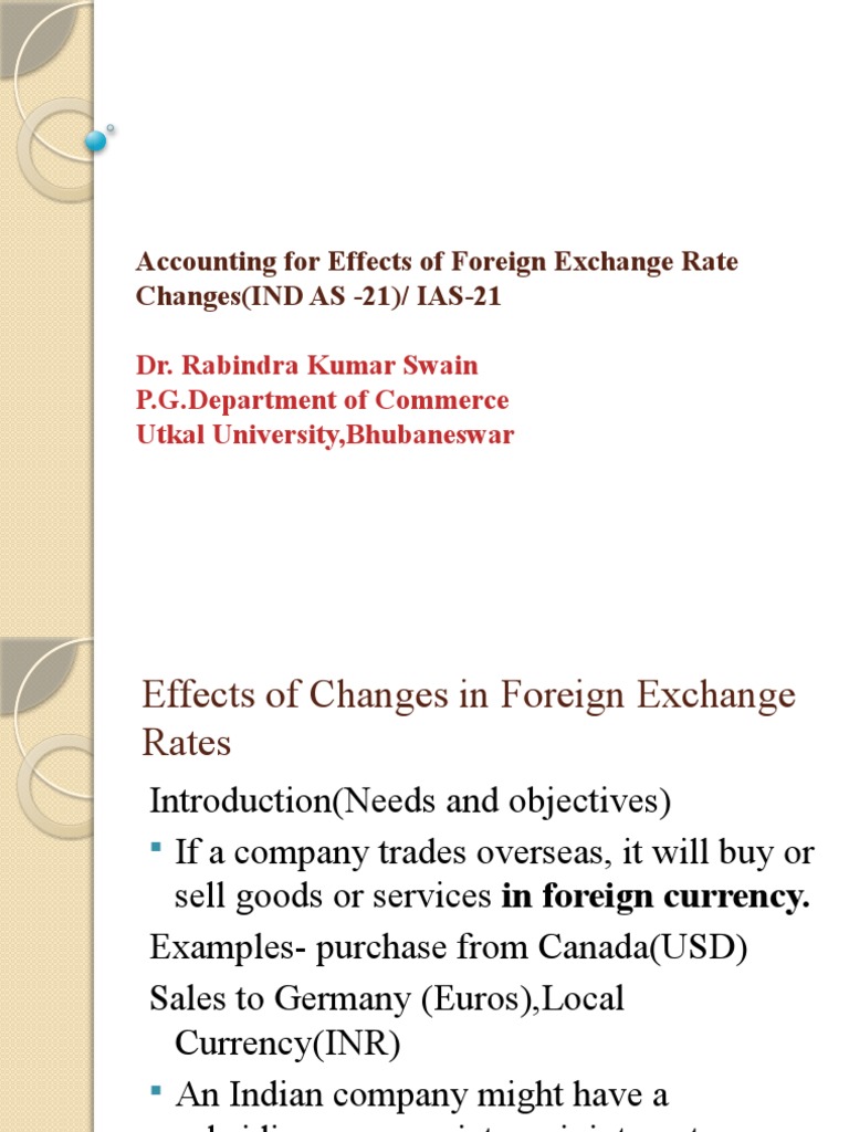 Foreign Exchange Accounting (IND AS 21) | PDF | Exchange Rate | Historical Cost