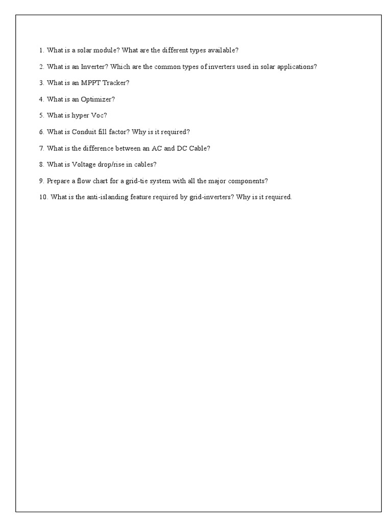 Solar Energy Technical Interview Guide | PDF
