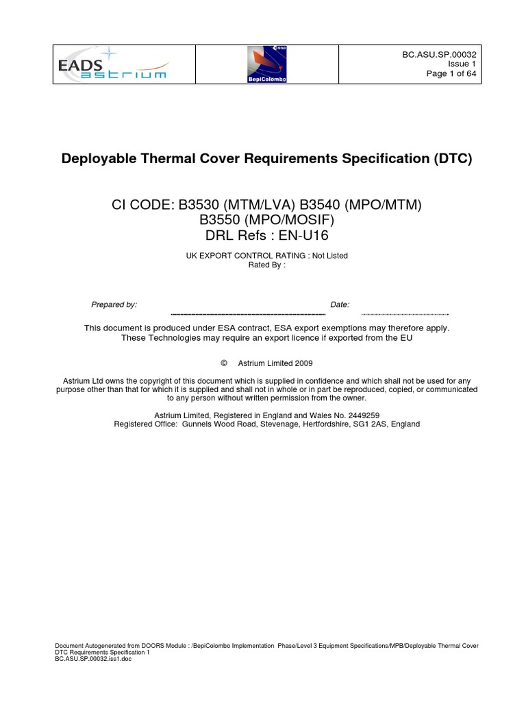 BC ASU SP 00032 Iss1 | PDF | Electrical Connector | Specification ...