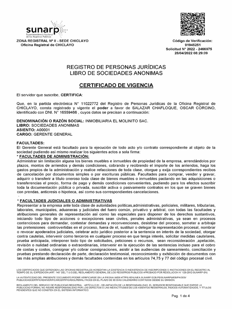 Certificado de Vigencia | PDF