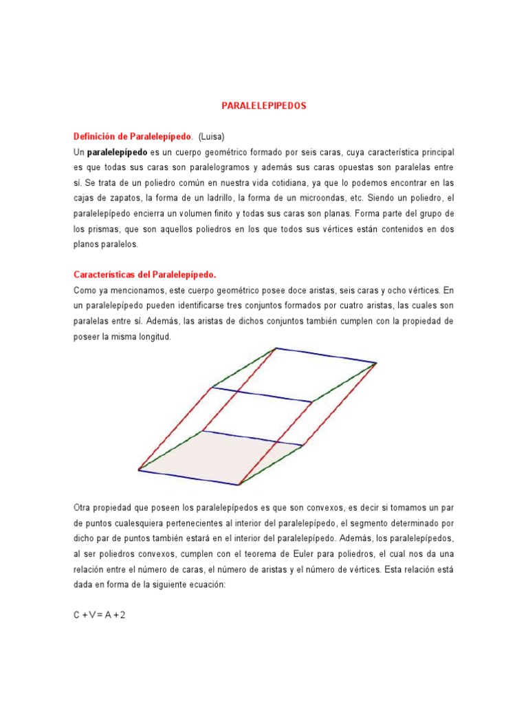 Definición y características del paralelepípedo | PDF | Programación ...