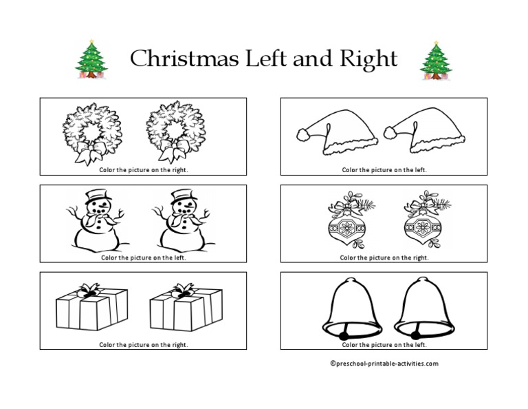 Christmas Worksheet Left and Right | PDF