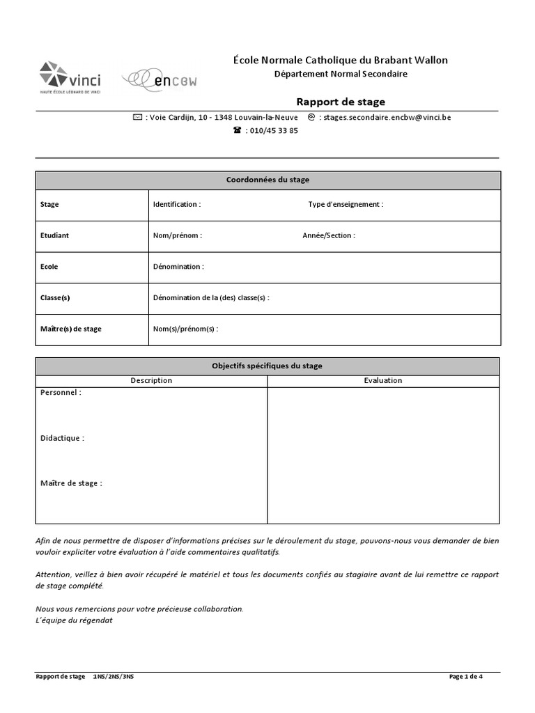 Rapport de Stage 1-2-3 NS | PDF | Pédagogie | Apprentissage