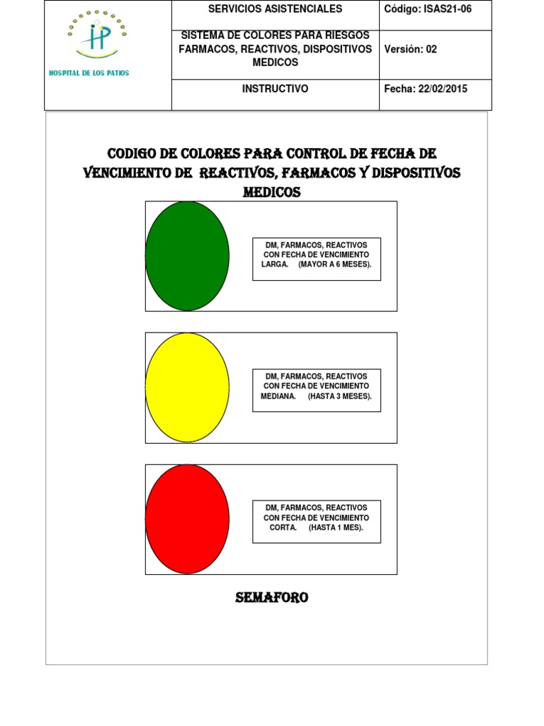 I.semaforo para Reactivos y Medicamentos-1 | PDF