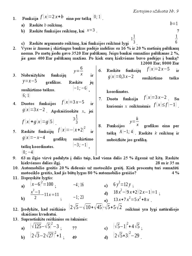 Kartojimo Uzduotis 9 | PDF