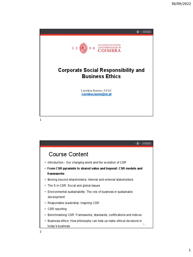 2 - CSR Models and Frameworks | PDF | Corporate Social Responsibility ...