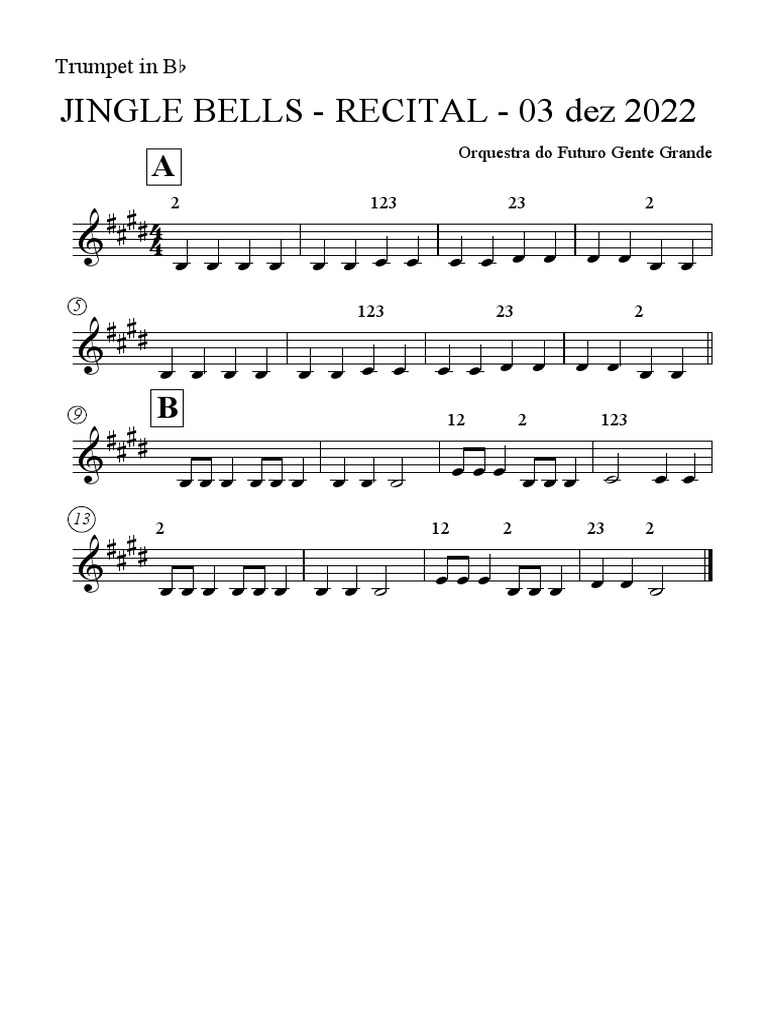Jingle Bells Trumpet Sheet Music | PDF