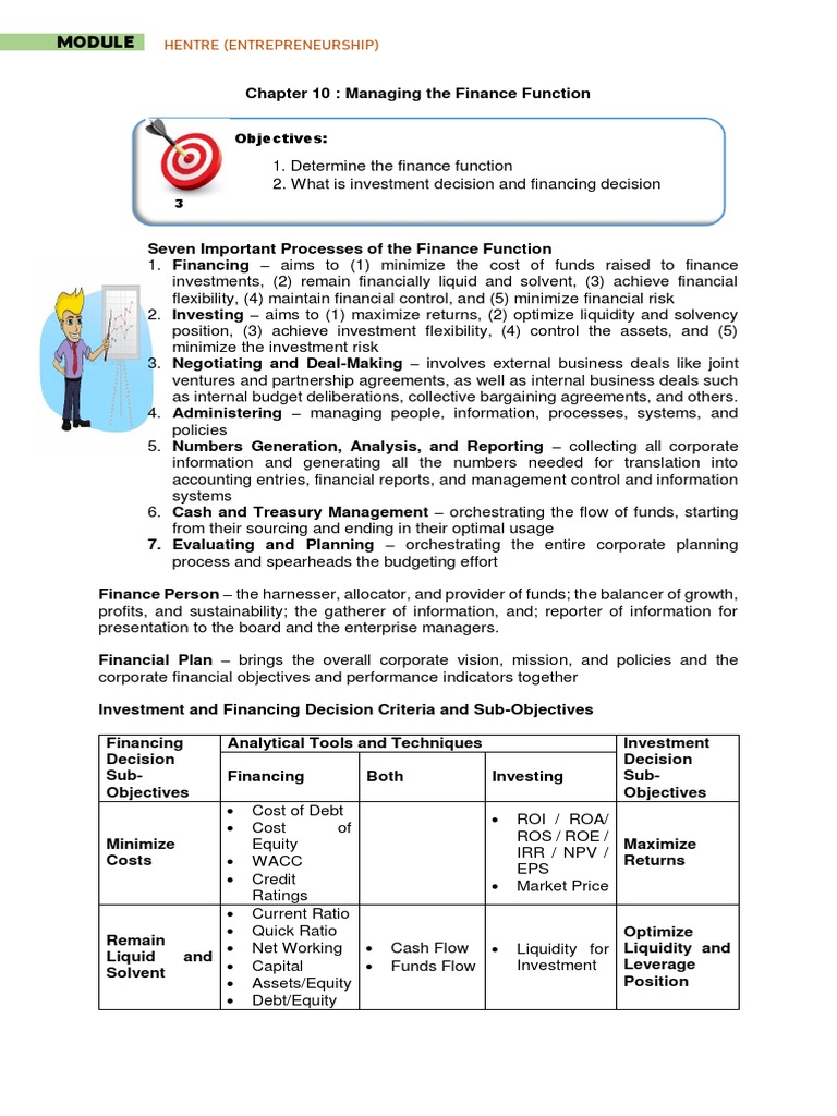 Chapter 10 Managing The Finance Function | PDF | Investing | Market Liquidity