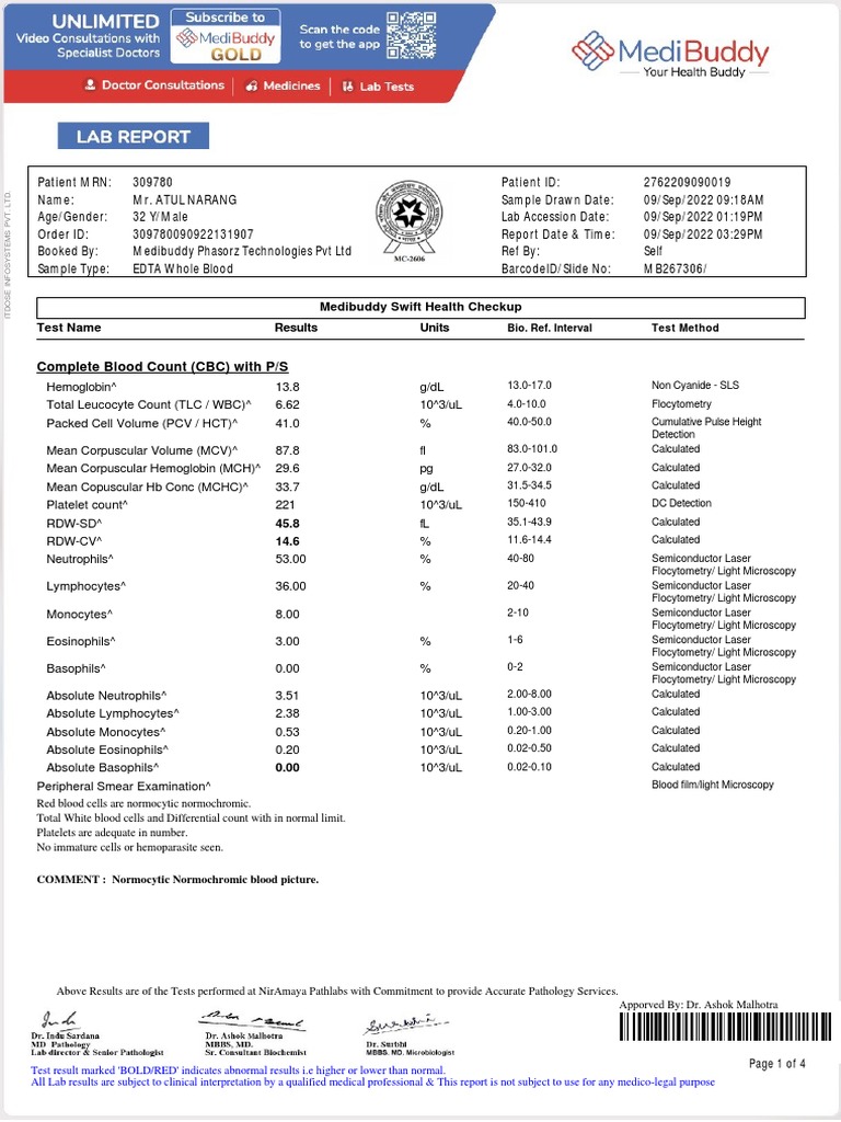 Medibuddy-ATUL NARANG | PDF | Body Fluids | Tissue (Biology)
