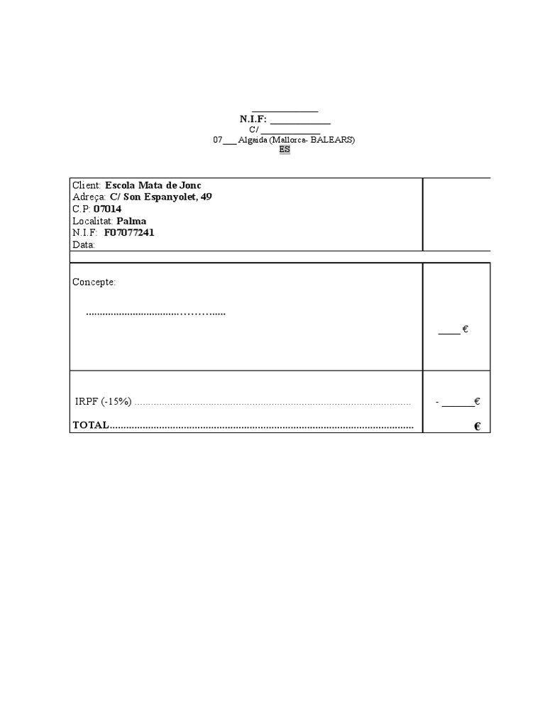 Model Factura (Vacío) | PDF