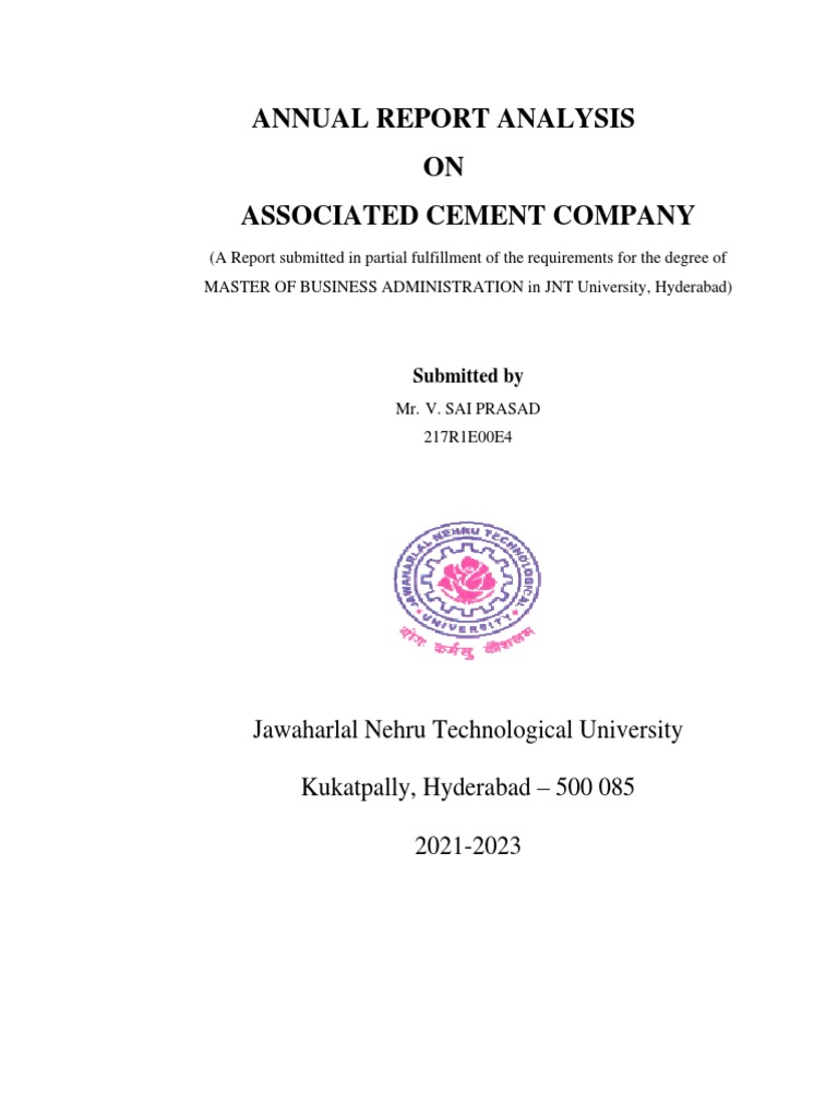 Annual Report Analysis On ACC | PDF | Revenue | Balance Sheet