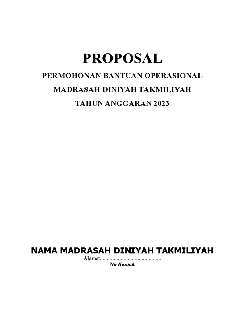 Contoh Proposal BOP 2023 | PDF