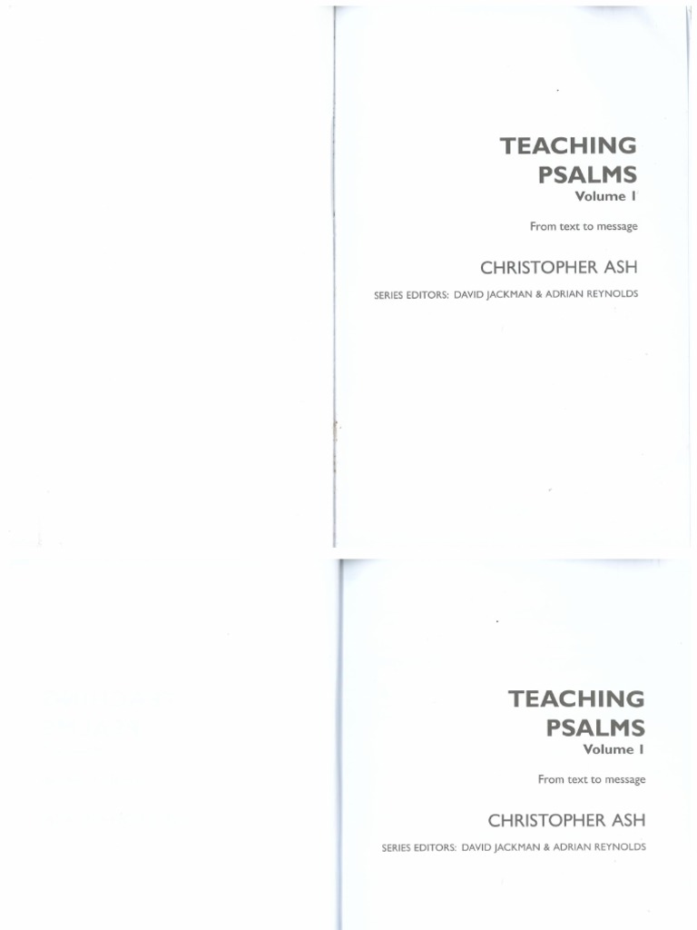 Teaching Psalms-VOL 1 | PDF