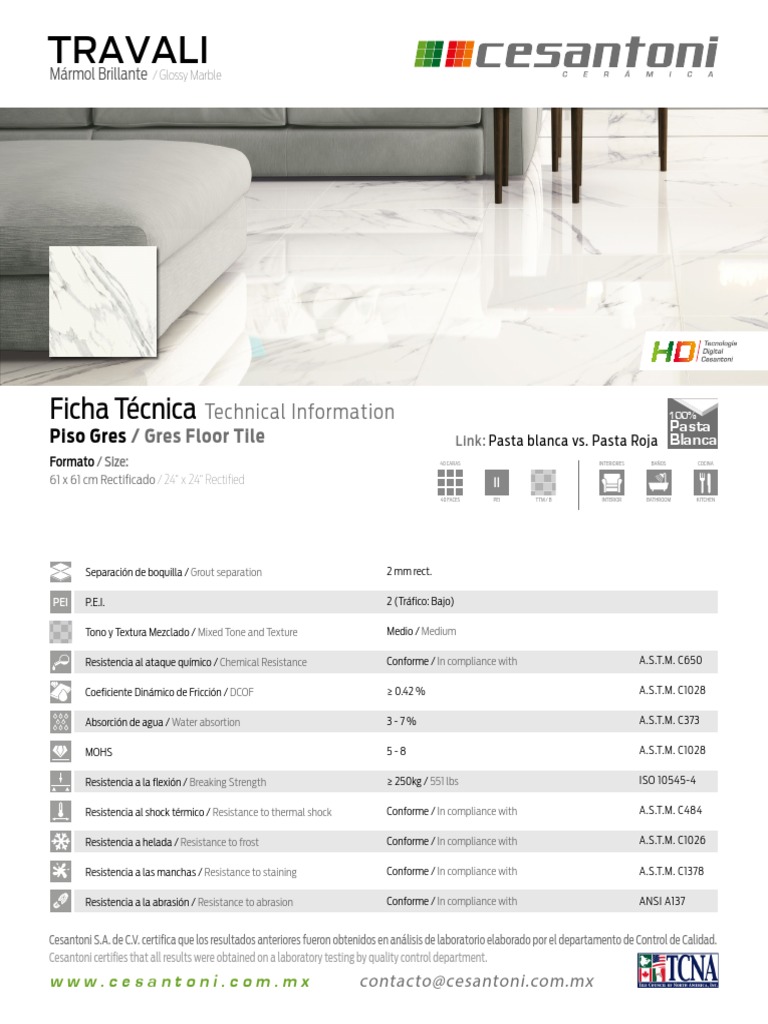 Ficha Tecnica Travali | PDF