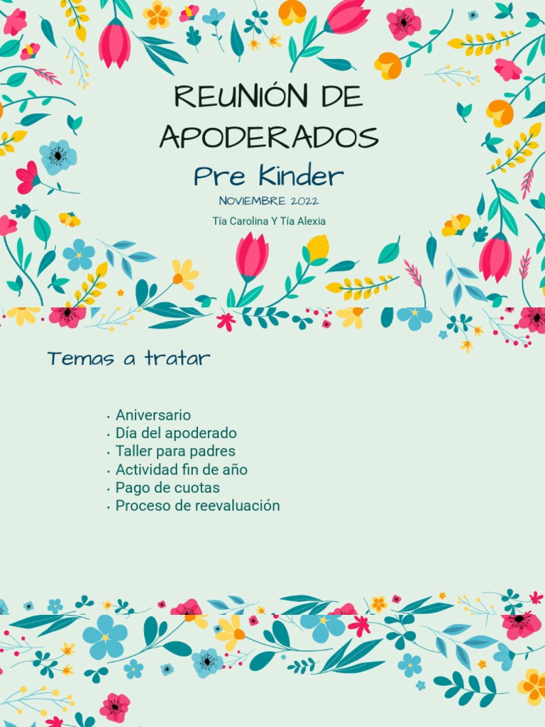 Reunión de Apoderados Prekinder Noviembre | PDF | Navidad