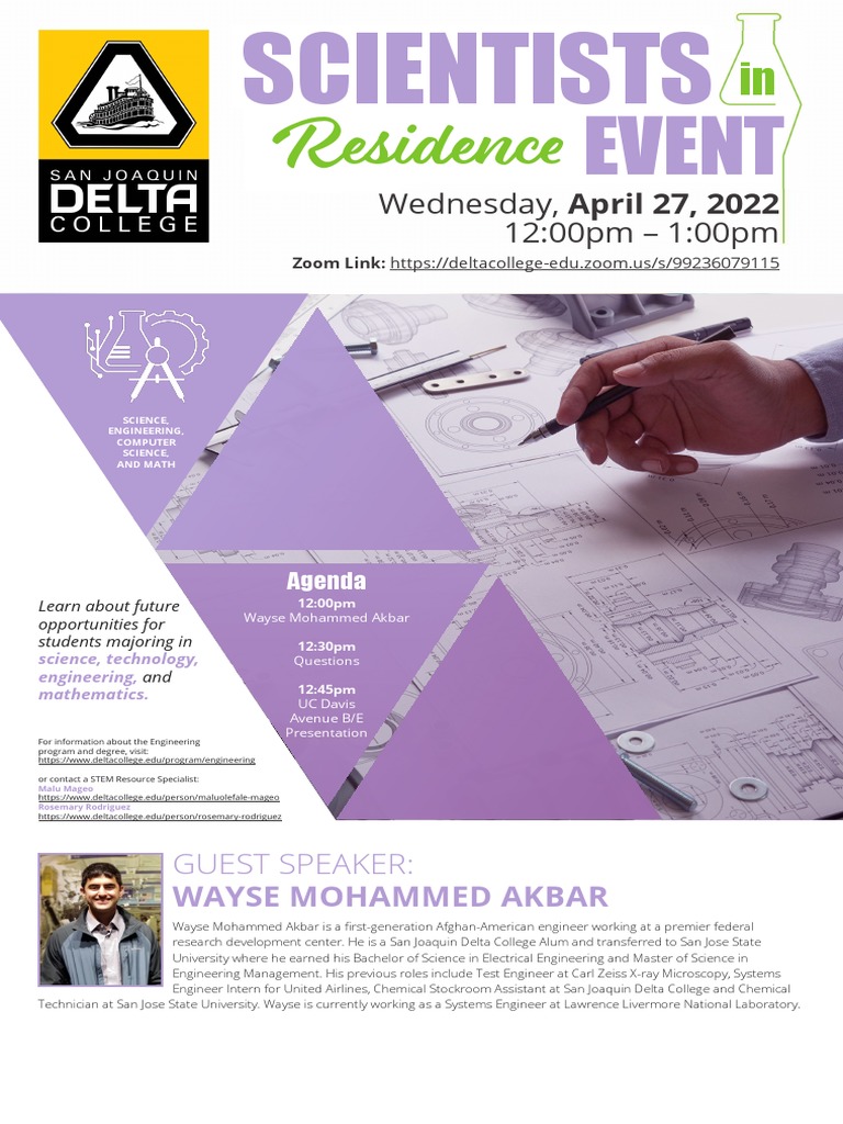 Scientists in Residence Flyer Spring 2022 | PDF | Science | Engineering