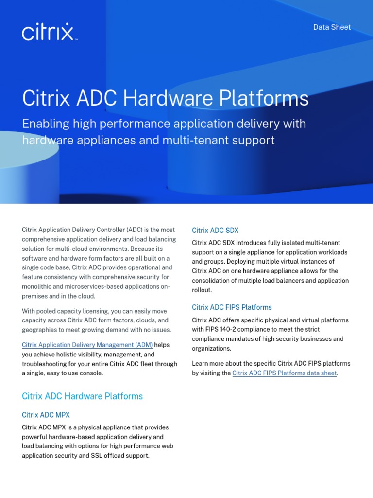 Citrix Adc Hardware Platforms | Download Free PDF | Power Supply ...