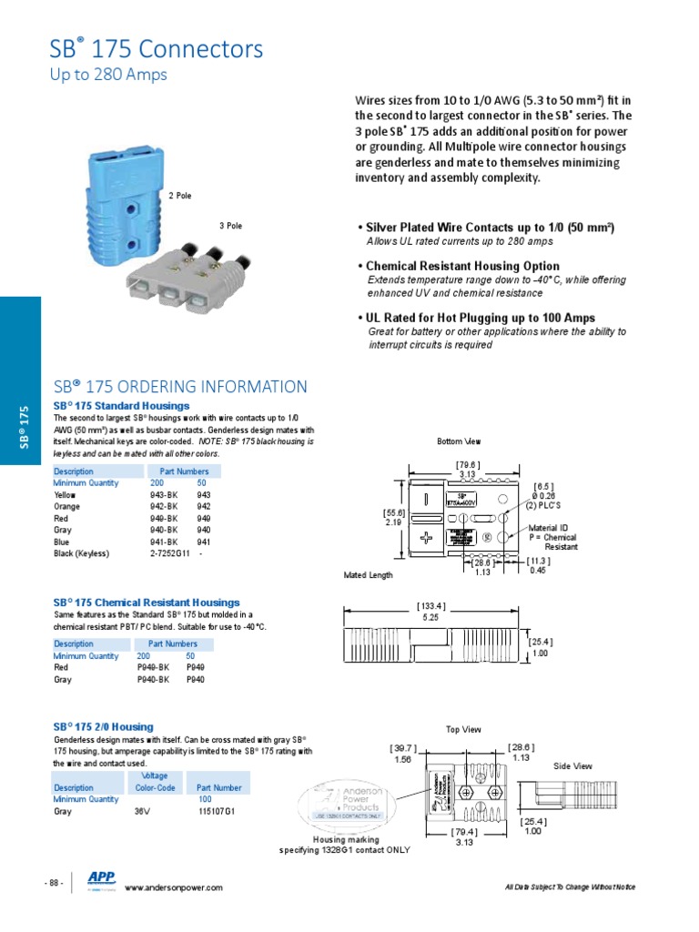 SB175 | PDF | Electrical Connector | Electrical Engineering