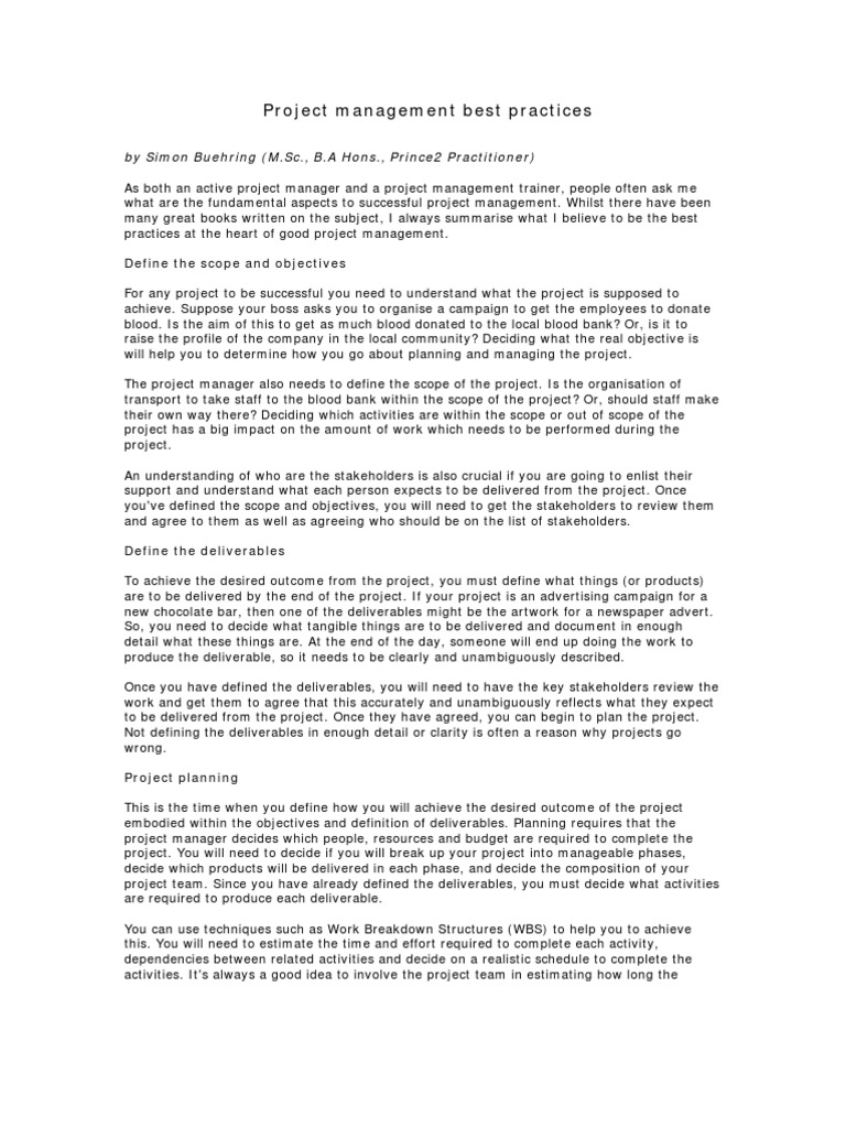 Best Pract Project 10306 | PDF | Business