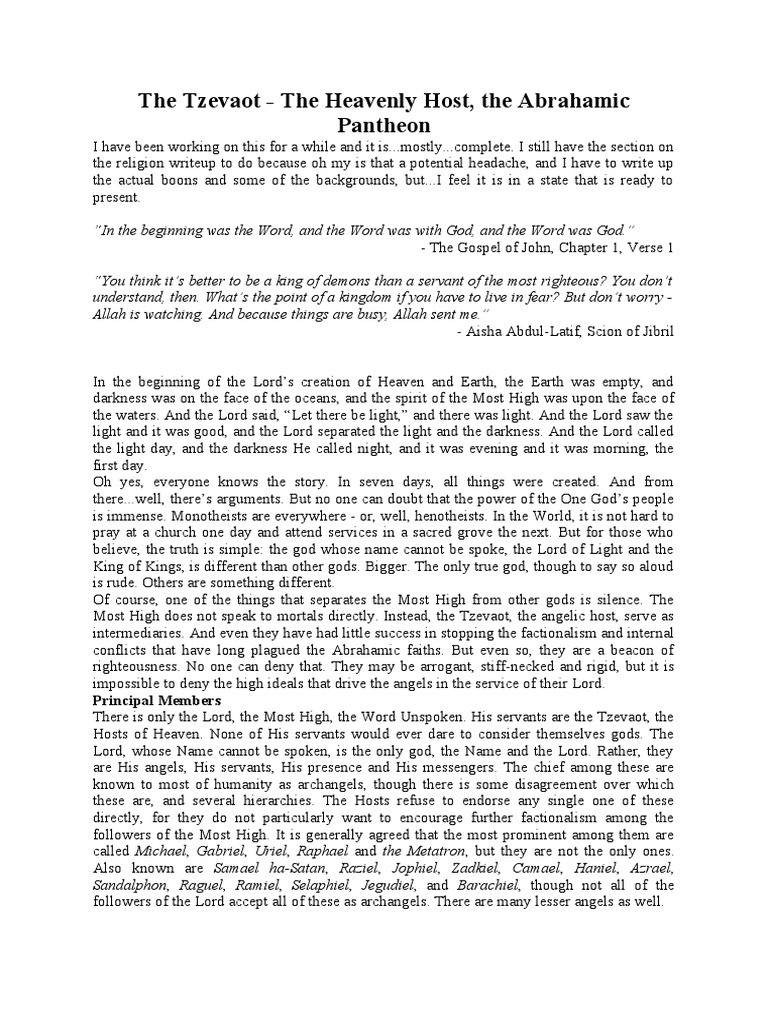 The Tzevaot | PDF | Satan | Michael (Archangel)