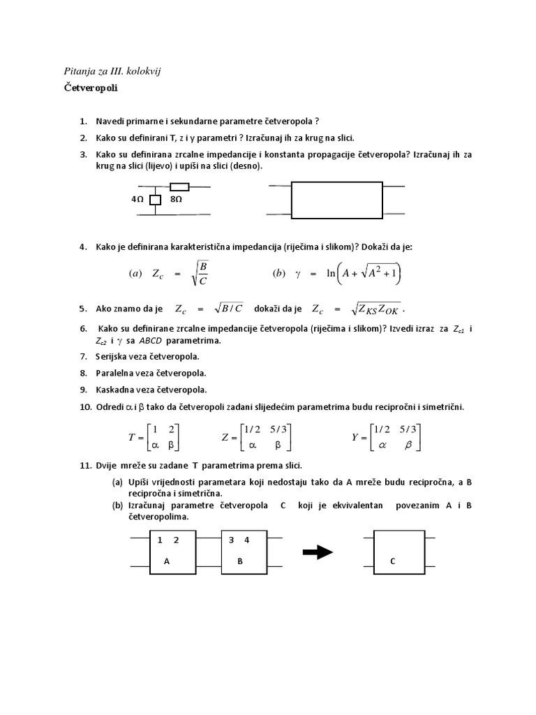 Pitanja III Kolokvij | PDF