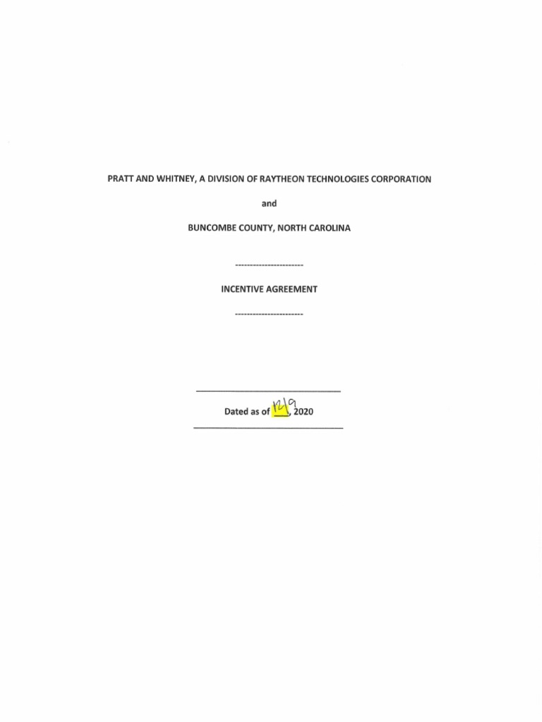 Pratt & Whitney Economic Development Agreement | PDF | Mediation | Grammatical Gender