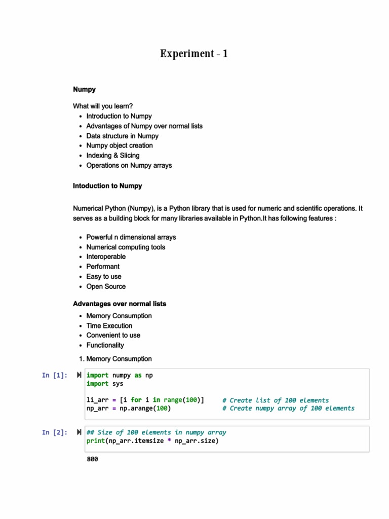 Experiment - 1 Misc. | PDF | Array Data Structure | Computer Engineering
