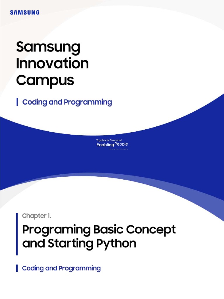 SIC - C - P - Chapter 1. Programing Basic Concept and Starting Python - v1 | PDF