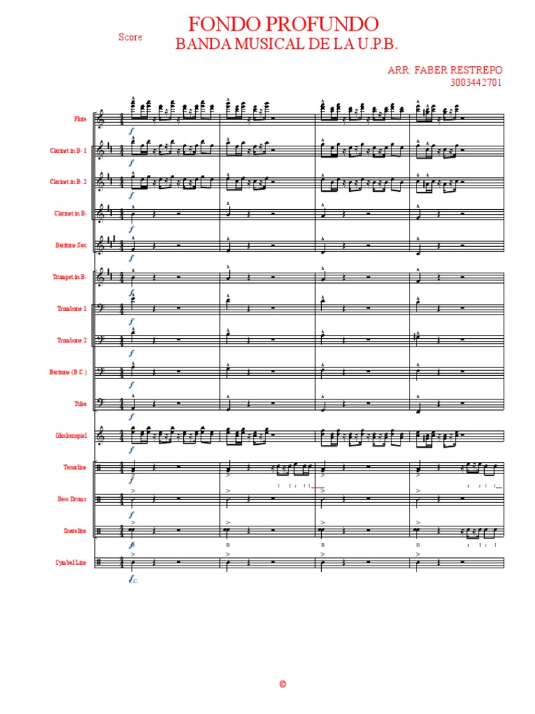 Fondo Profundo Score | PDF | Instrumentos de latón | Tecnología musical