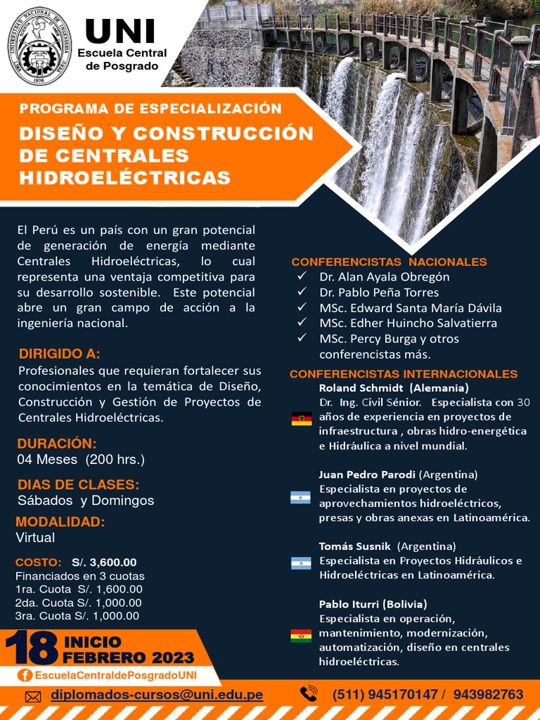 Diseño de - CCHH - 2023 | PDF | Hidroelectricidad | Economias