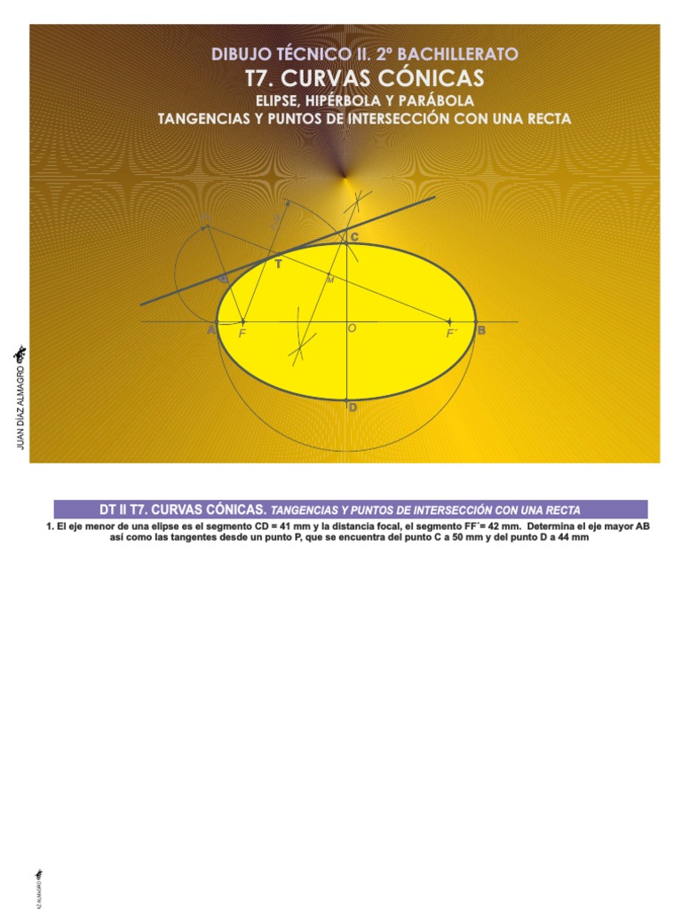 T5 - CURVAS CÓNICAS - PROBLEMAS | PDF | Elipse | Tangente