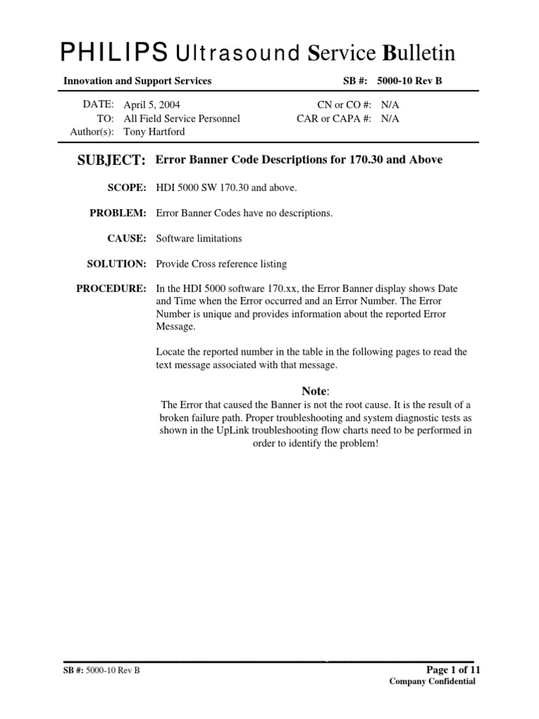 Error Banner Code Descriptions For 170.30 and Above | PDF | Flash ...