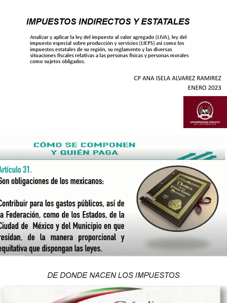 Impuestos Indirectos y Estatales | PDF | Finanzas y dinero